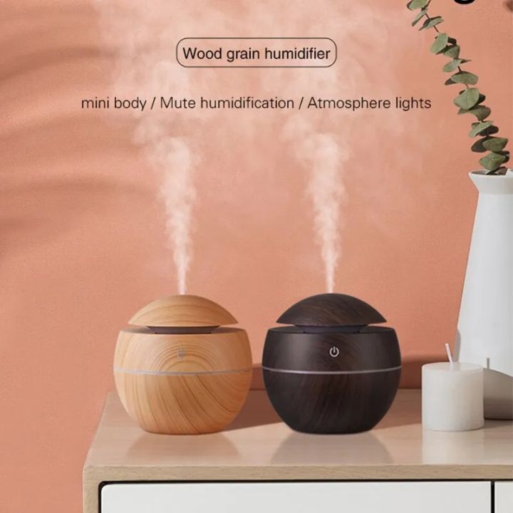 Mini Home Wood Grain Air Humidifier Electric Air Aroma Diffuser ...