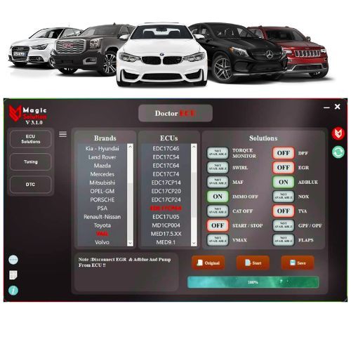 Automotive ECM Tuning Software Magic Solution For DPF EGR ADBLUE CAT ...