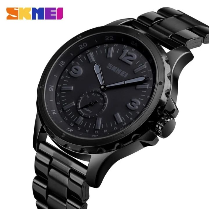 SKMEI 1513 Black Stainless Steel Analog Luxury Watch For Men - Black ...