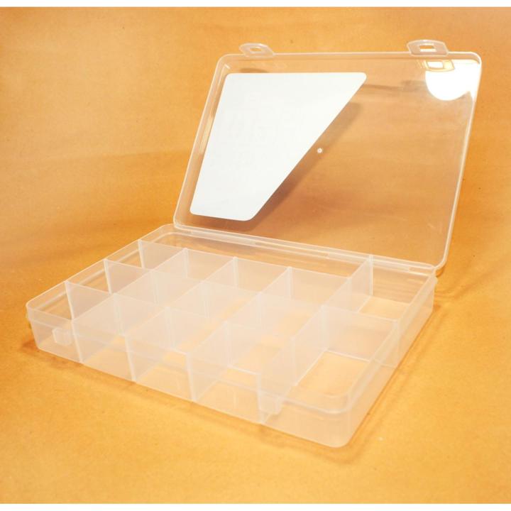 FIDA Jewelry Organizer with Dividers Clear Plastic Pearl Storage Box ...