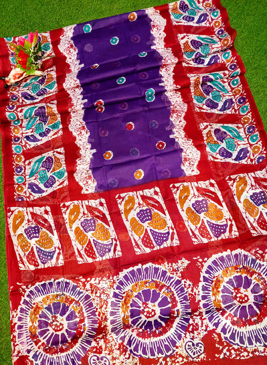 Tangail Tat মহিলাদের জন্য বিভিন্ন রঙের 12 হাত সুতির প্রিন্ট ফ্রেন্ডলি ...