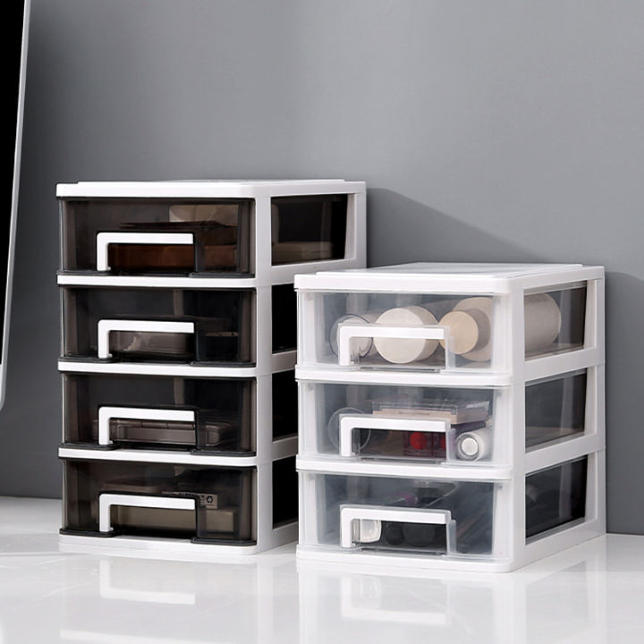 Transparent desktop storage box, small drawer desk storage cabinet ...