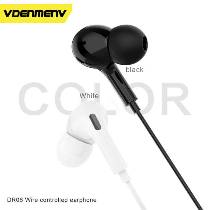 VDENMENV DR06 Headphone 1.2Meter Plastic Housing Contoller with Mic | Daraz.com.bd