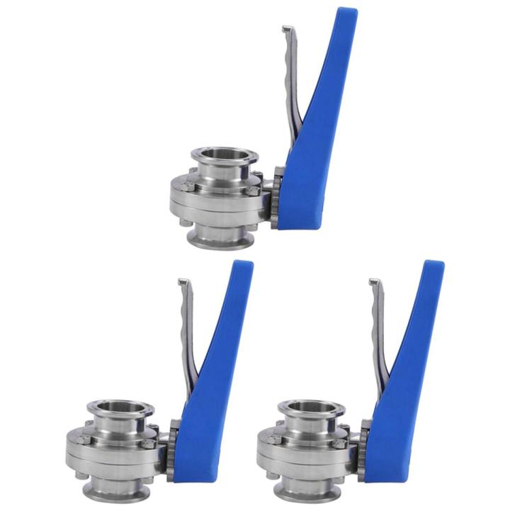 3X 1-1/2 Inch 38mm Sanitary 1.5 Inch Tri Clamp Butterfly Valve Squeeze ...