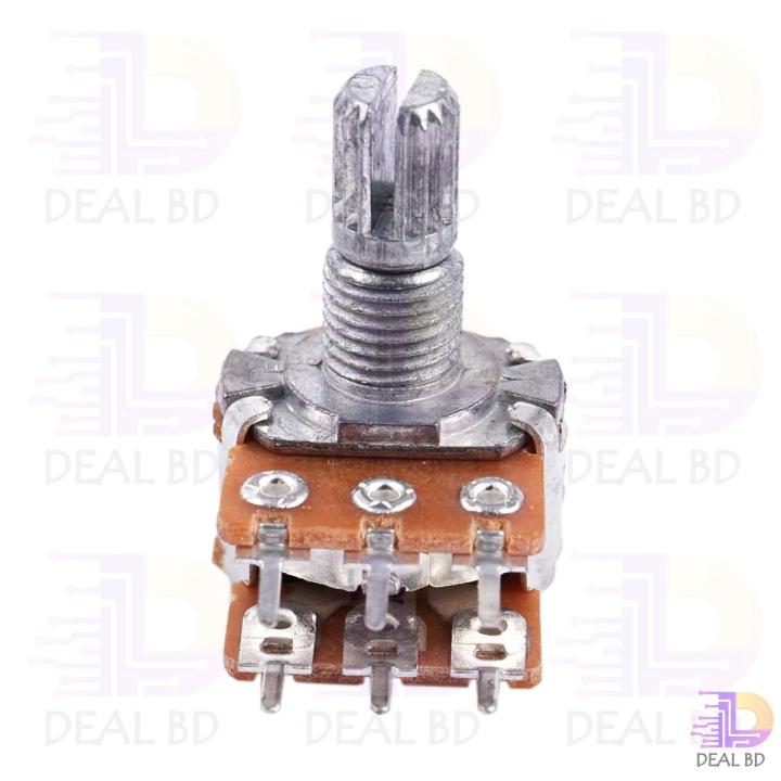 2Pcs Dual Linear Panel Mount 20K Ohm 1/2 Watt 6 Pin Double Gang 6 ...