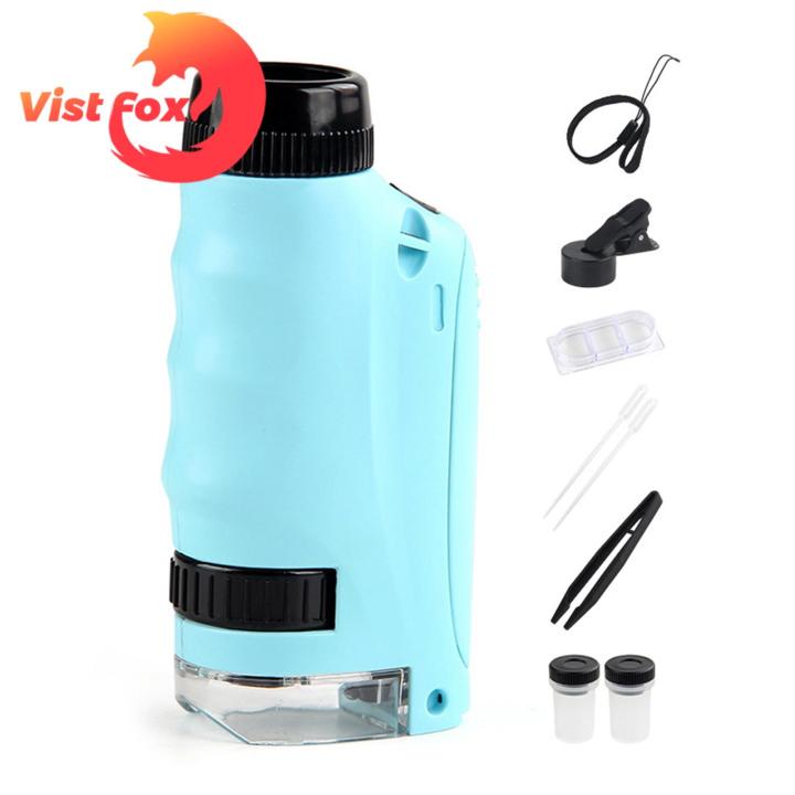 Stepless Focusing Microscope Portable Kids Microscope with Led Light 50 ...