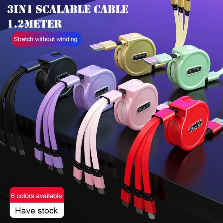【Ready Stock+FREE Shipping+COD】Universal 3 In 1 USB Charging Cable ...