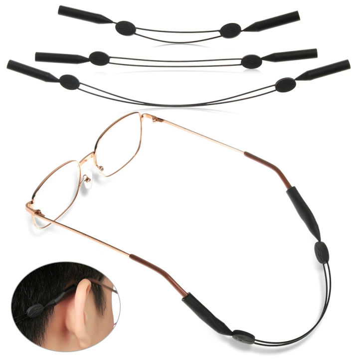 Sports Anti Slip Sunglasses Glasses Cords Elastic Silicone Eyeglasses ...
