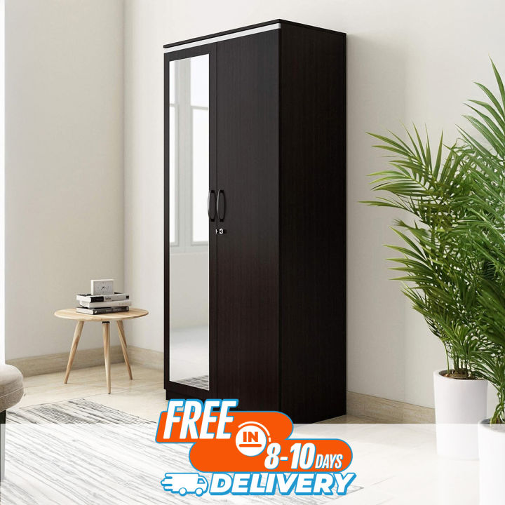 2 Door Almirah Engineered Wood Wardrobe with Cloths storage Shelve ...