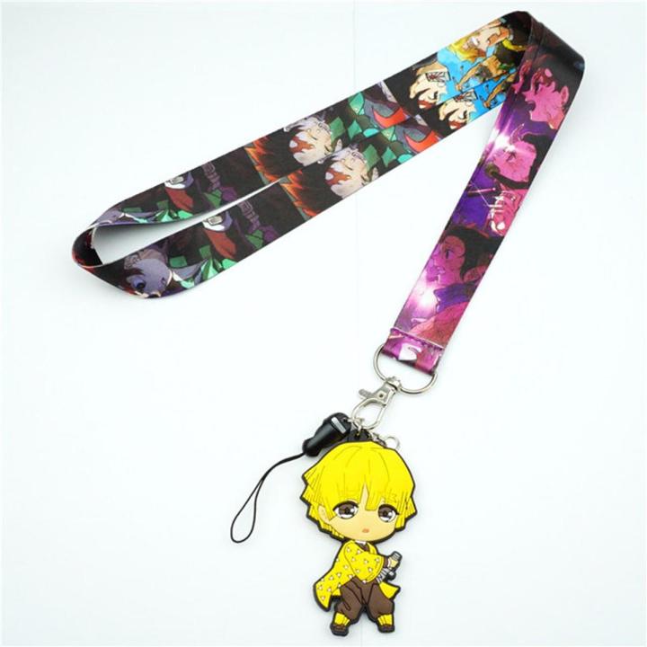 Anime Demon Slayer Kimetsu No Yaiba Lanyard Figure Set Key chain Mobile ...