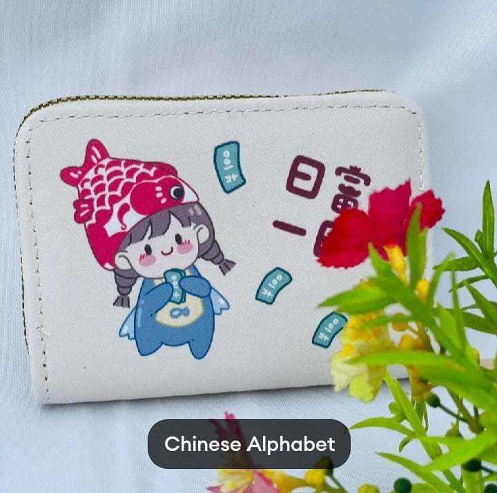 CHINA ALPHABET Famous Print Cartoon Wallet/ Mini Kids Wallets/ Small ...