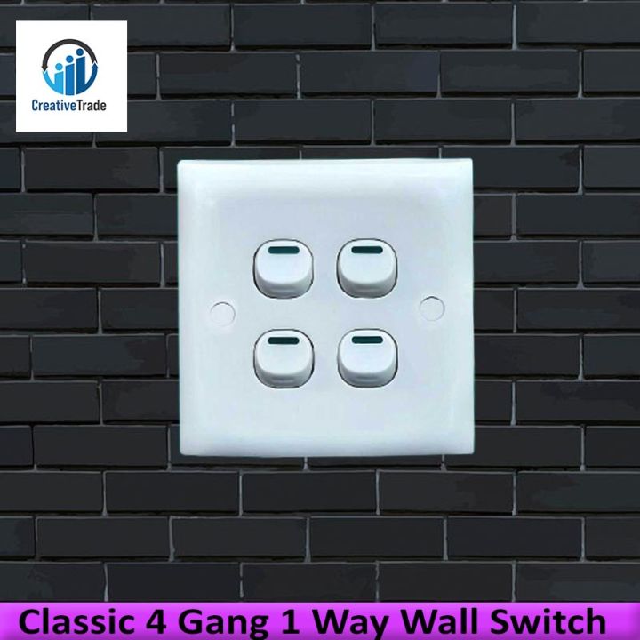 Classic 4 Gang 1 Way Wall Switch- 1 Piece | Daraz.com.bd