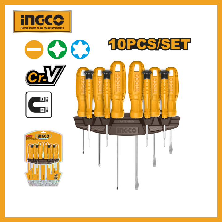INGCO 10 Pcs screwdriver and precision screwdriver set HKSD1058 | Daraz ...