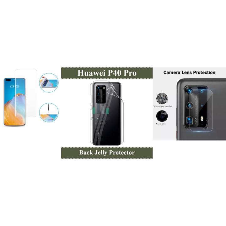 Huawei P40 Pro - (3IN1) - Premium Quality Full Cover UV Clear Tempered ...