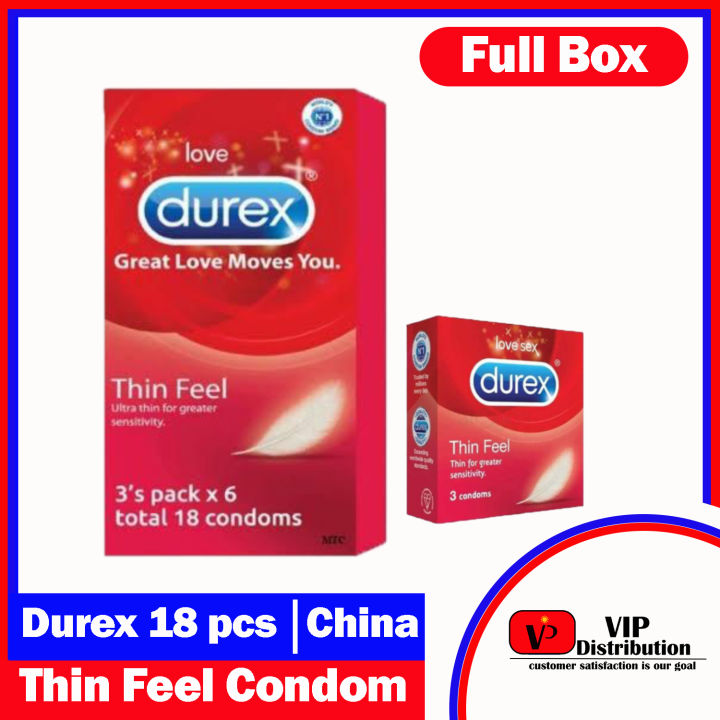 Durex -Thin Feel Condom - Full Box - 3x6=18pcs | Daraz.com.bd