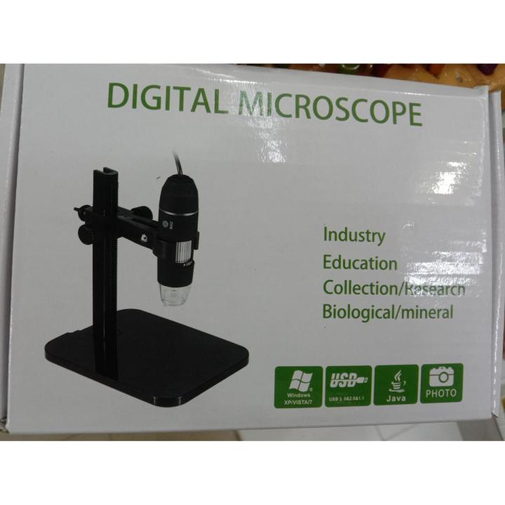 USB Digital Microscope 1600X Magnifier with LED Light and Stand | Daraz ...