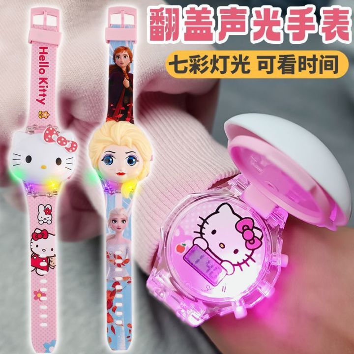 New Aisha KT Cat Children's Toy Watch Band Music ela Luminous Watch ...
