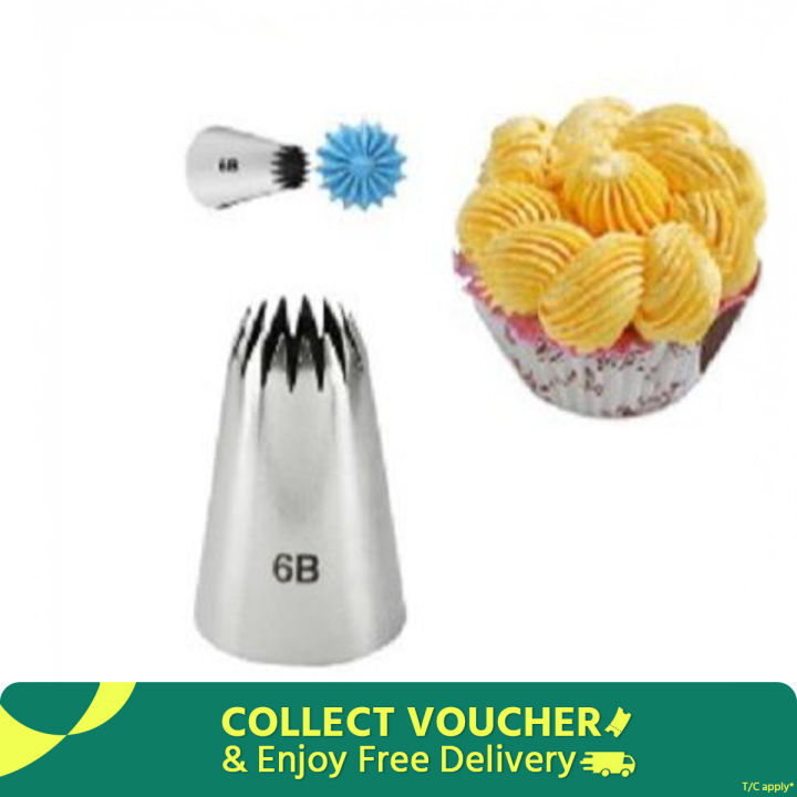 cake Decoration 6B nozzle - Silver | Daraz.com.bd