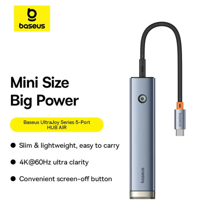 Baseus Hub 5 in 1 Type-c Multi Functional UltraJoy 4k 60hz Series AIR ...