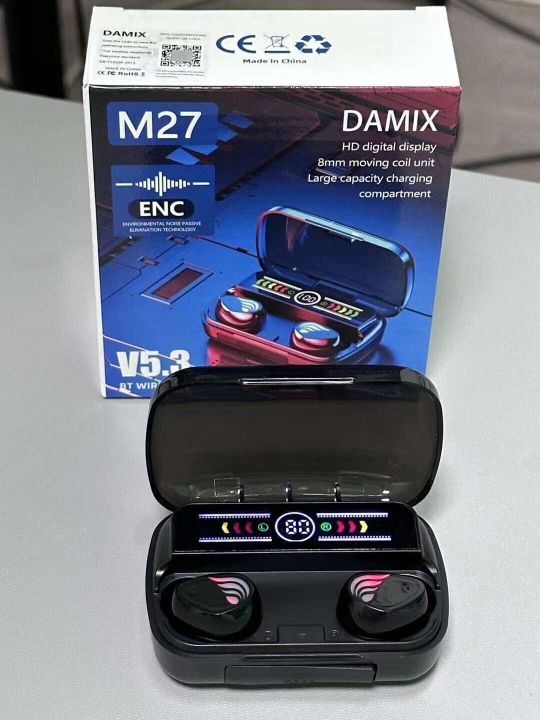 M27 Damix ENC Wireless Bluetooth 5.1 Earbuds Finger Touch Control Noise ...