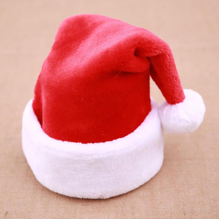 Christmas Hat, Santa Hat, Xmas Holiday Decoration Hat for Adults, Unisex Velvet Christmas Hat ...