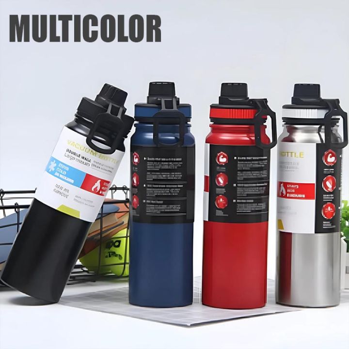 Stainless Steel Sport Water Bottle 800ml - Large Capacity Double Wall Vacuum Insulated Tumbler ...