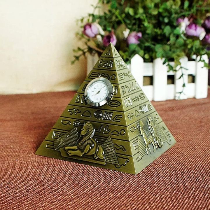 Metal Crafts Egypt Pyramid Model with Clock Egypt Souvenir | Daraz.com.bd
