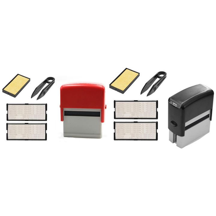 2set Self Inking Stamp Set Custom Business Name Number Address Printing ...