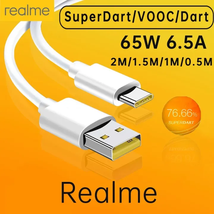 Realme Original Type C Cable Phone Cables 65w 80W 6.5A Super Fast ...