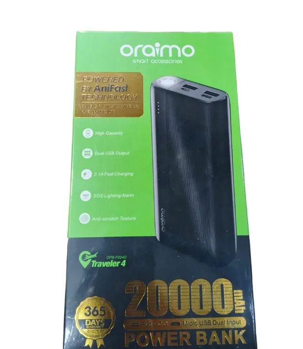 Oraimo Traveler 4 Power Bank (Model: OPB-P204D) with a massive 20 ...