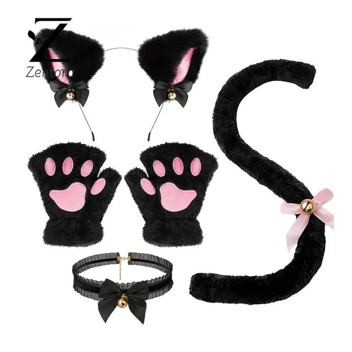 Zentora Cat Costume Accessories Set Kawaii Cat Cosplay Set Cat Ear ...