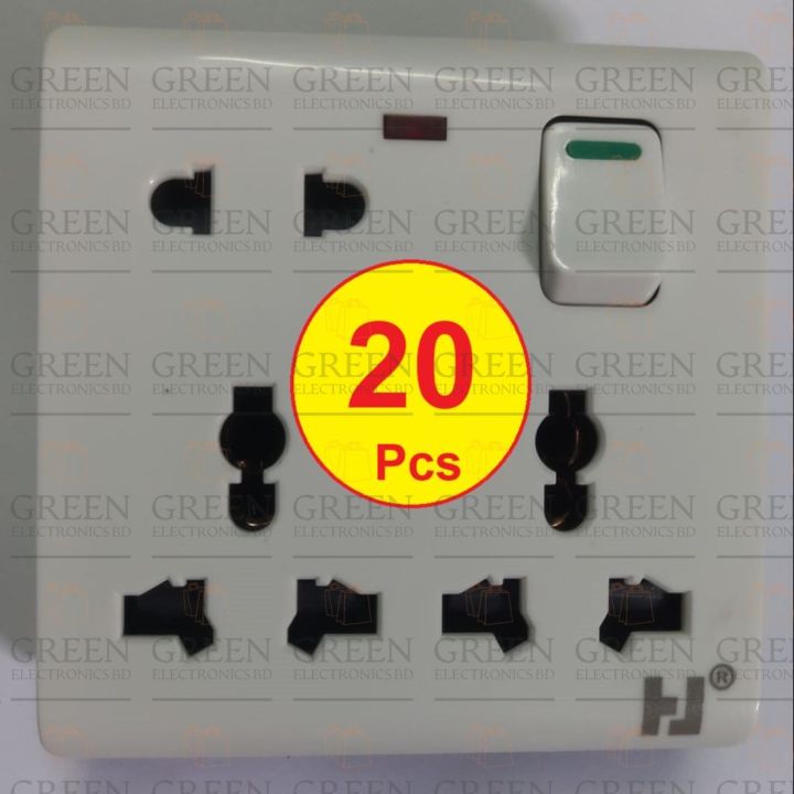 Universal Power Switch 3Pin 2Pin Combine Socket AC 250V 16A 8 Pin ...