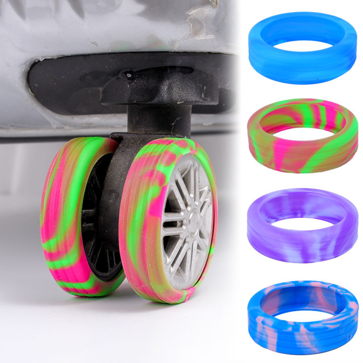 1/4/8Pcs Silicone Wheels Cover Luggage Suitcase Wheels Protector Cover ...
