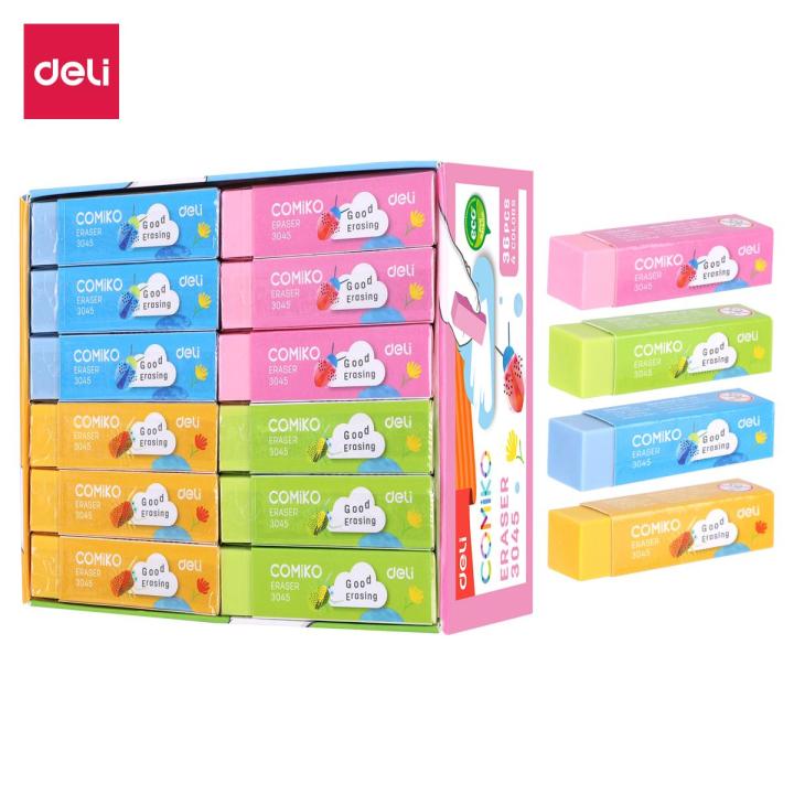 DELI 3045 High Quality 4B Fresh Colour Eraser 36 Pcs | Daraz.com.bd