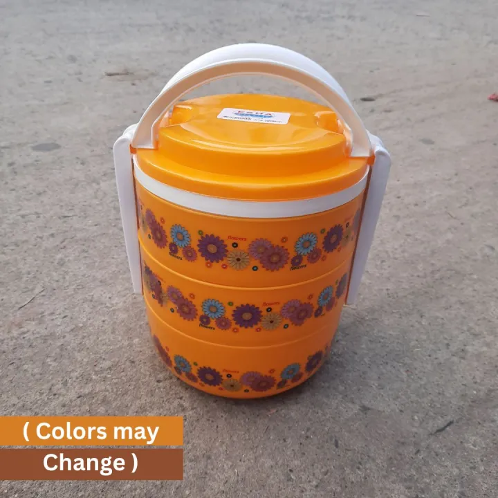 Plastic Round Double or Three Part Tiffin Box , Food Storage Carry Box ...