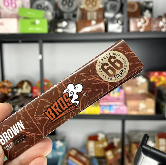 Bros Brown 66 Leaves 1 /14 Size Smoking Rolling Paper art paper 1 pice ...