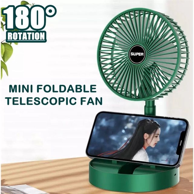 Rechargeable Electric Fan Mini Foldable Telescopic Fan Low Noise ...