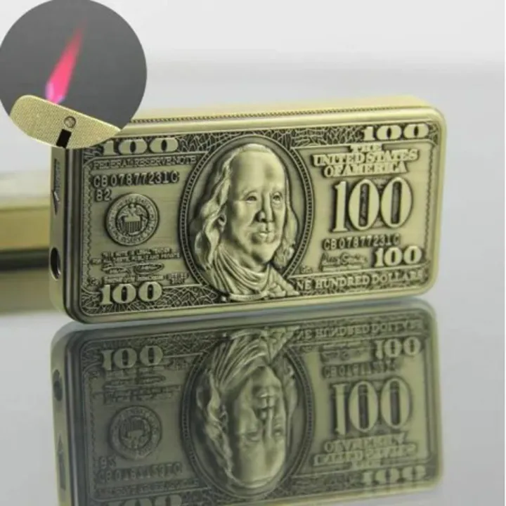 100 Dollar Torch Lighter Metal Jet Flame Butane Gas Refillable ...