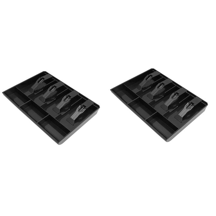 2X Cash Register Drawer - Cash Money Tray Replacement 4 Bill/3 Coin ...