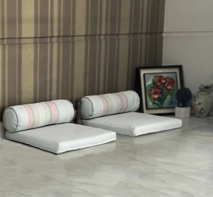 Relax Floor Cushion Set -Cloud Blue Dot Pattern | Daraz.com.bd