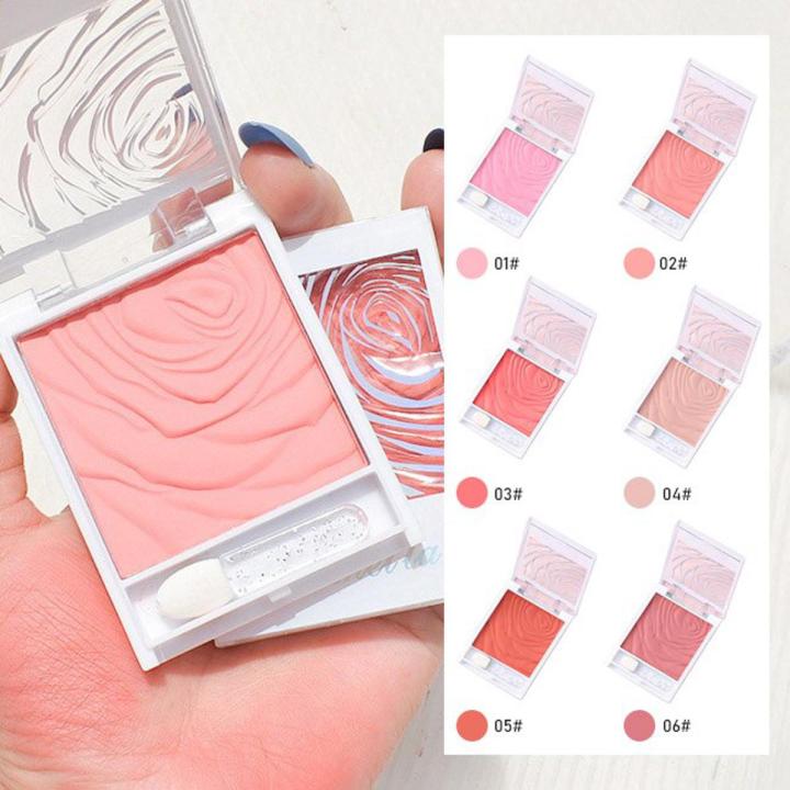 Rose Embossed Blush Palette 6 Colors Cheek Tint Blusher Powder Natural ...
