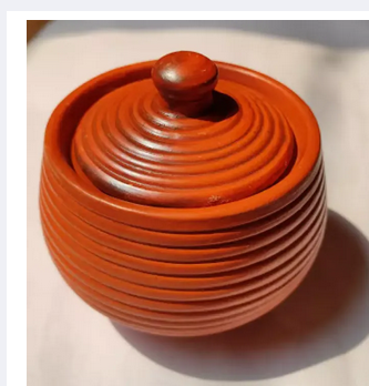 Clay Salt Pot with Spoon set and Lid Terracotta Design - 10x8cm | Daraz ...