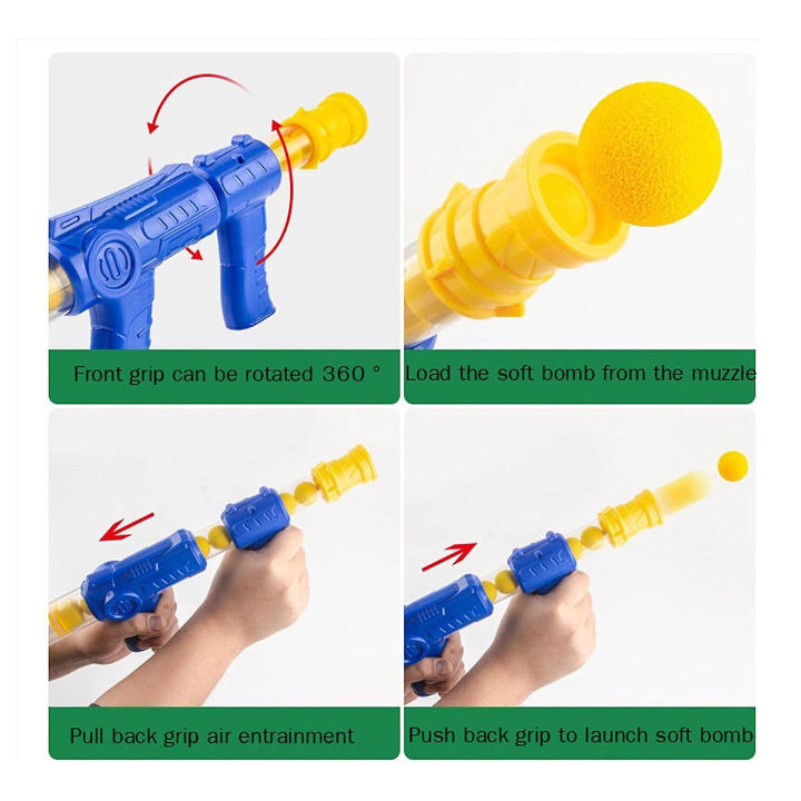 Pump Action Power Blaster Shooting Soft Foam Bullet for Children ...