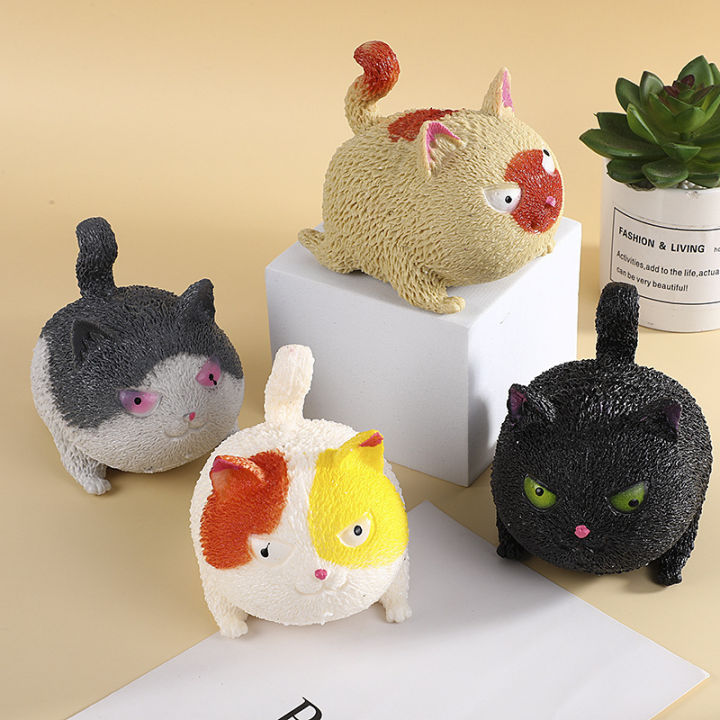 Large Angry Cat Pinch Cute Tofu Vent Vent Ball Pressure Reduction Toy ...