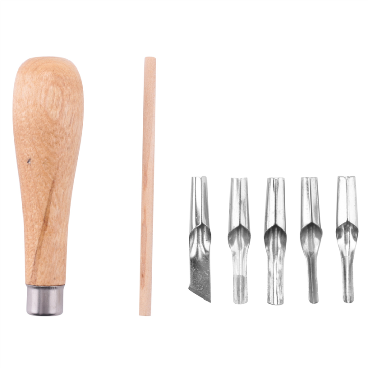 Block Cutting Rubber Stamp Carving Tools with 5 Blade Wood Handle ...