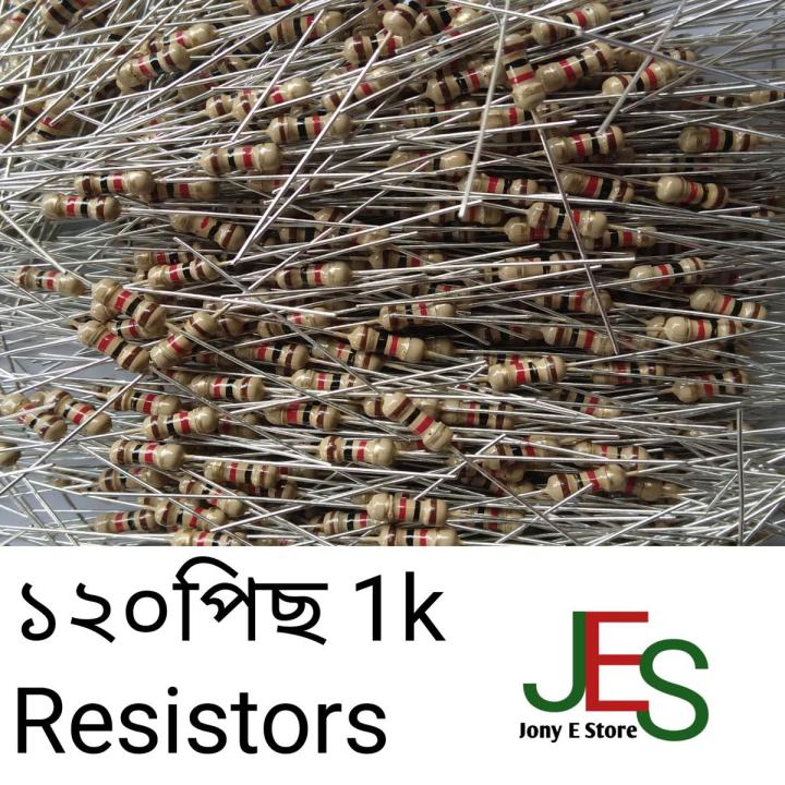 1K ohm resistors 120pcs/ 1K ohm resistors | Daraz.com.bd