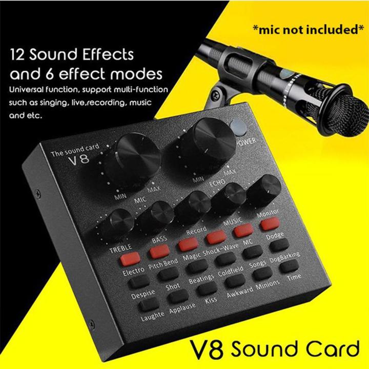 V8 Multifunctional USB Audio Interface Intelligent Volume Adjustable ...