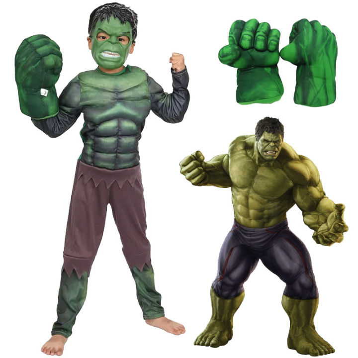Child Hulk Muscle Costume Superhero Hulk Cosplay Costume Mask Boxing ...
