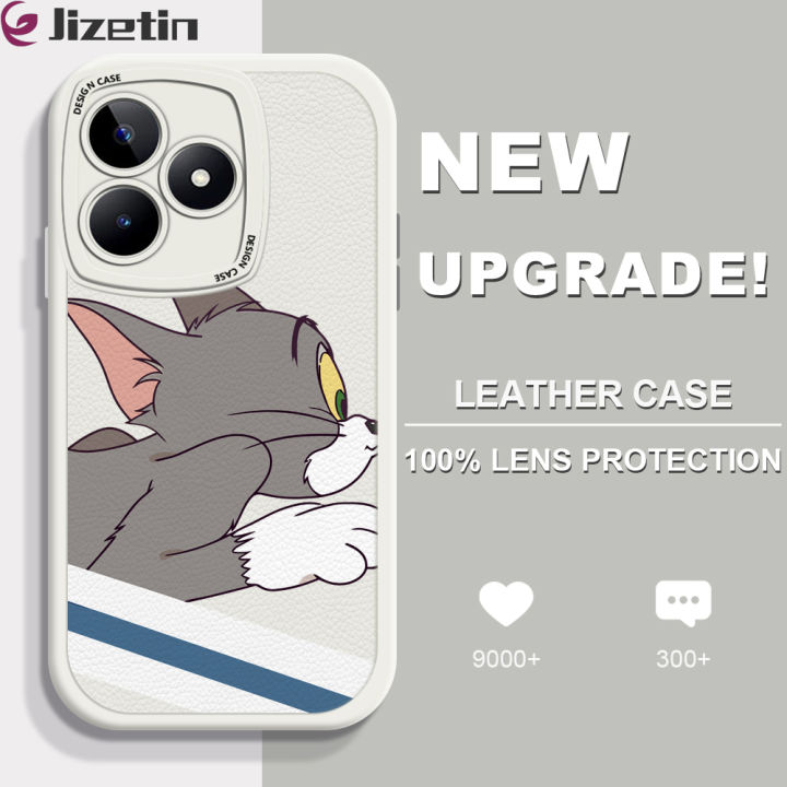 Jizetin for Realme C53 C51 / Narzo N53 Note 50 Back Cover Cartoon Happy Playmate Lambskin ...