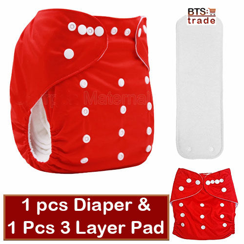 Washable Cloth Diapers Of Baby That is Including 1 Pad with 3 Layers Up ...
